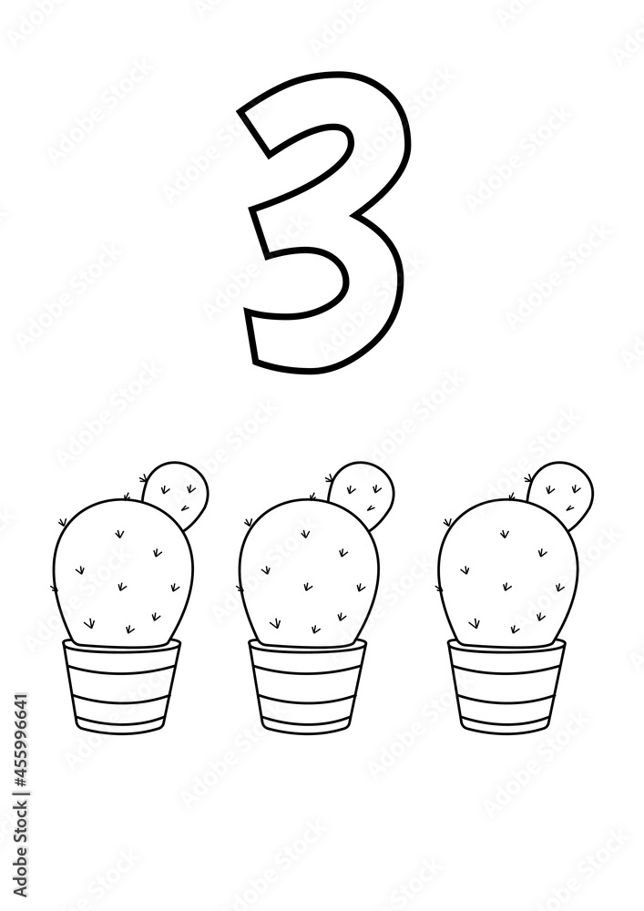 numbers three coloring pages preschool education activity pages ...