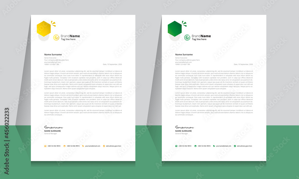 Vector de Stock Letterhead format template, business style letterhead ...