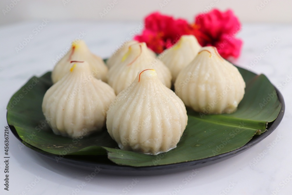 Stock-Foto „Steamed or ukdiche Modak. It's a traditional sweet dish ...