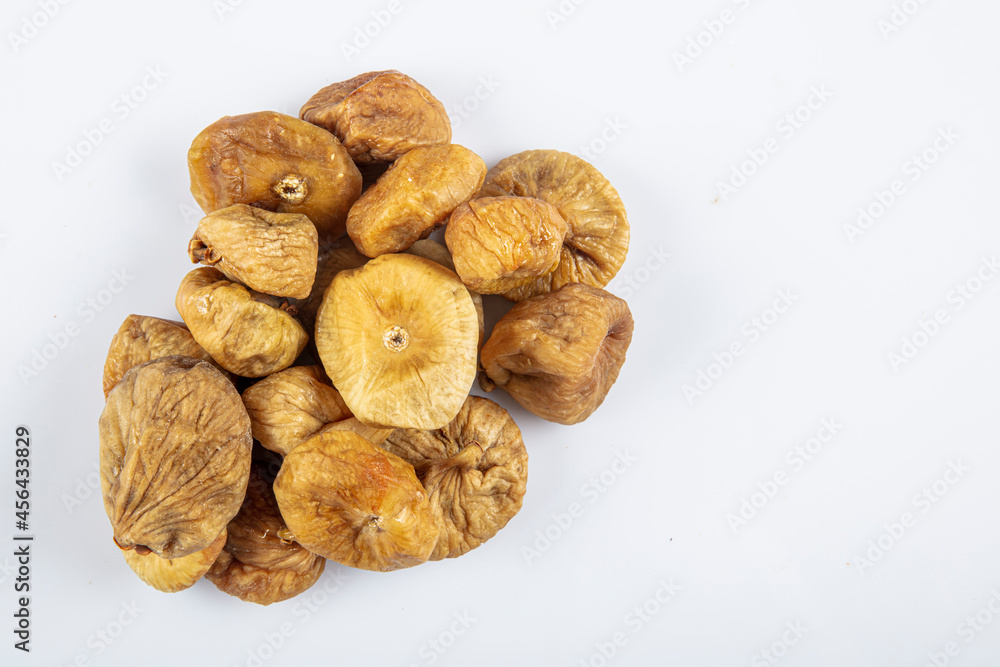 dried fig fruit isolated on white background. dried figs, top view ...