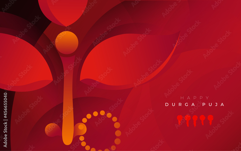 Happy Durga Puja Festival Celebration Greeting Background Template ...