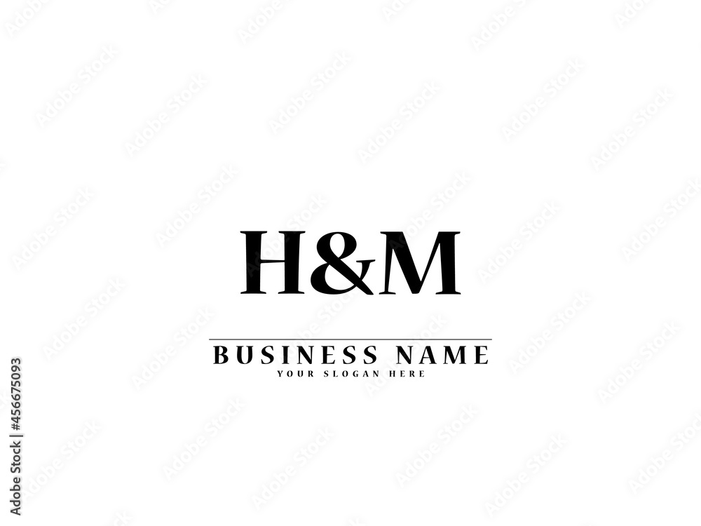 Letter HM Logo, Creative hm h&m Logo Icon Vector Image For Your Simple ...