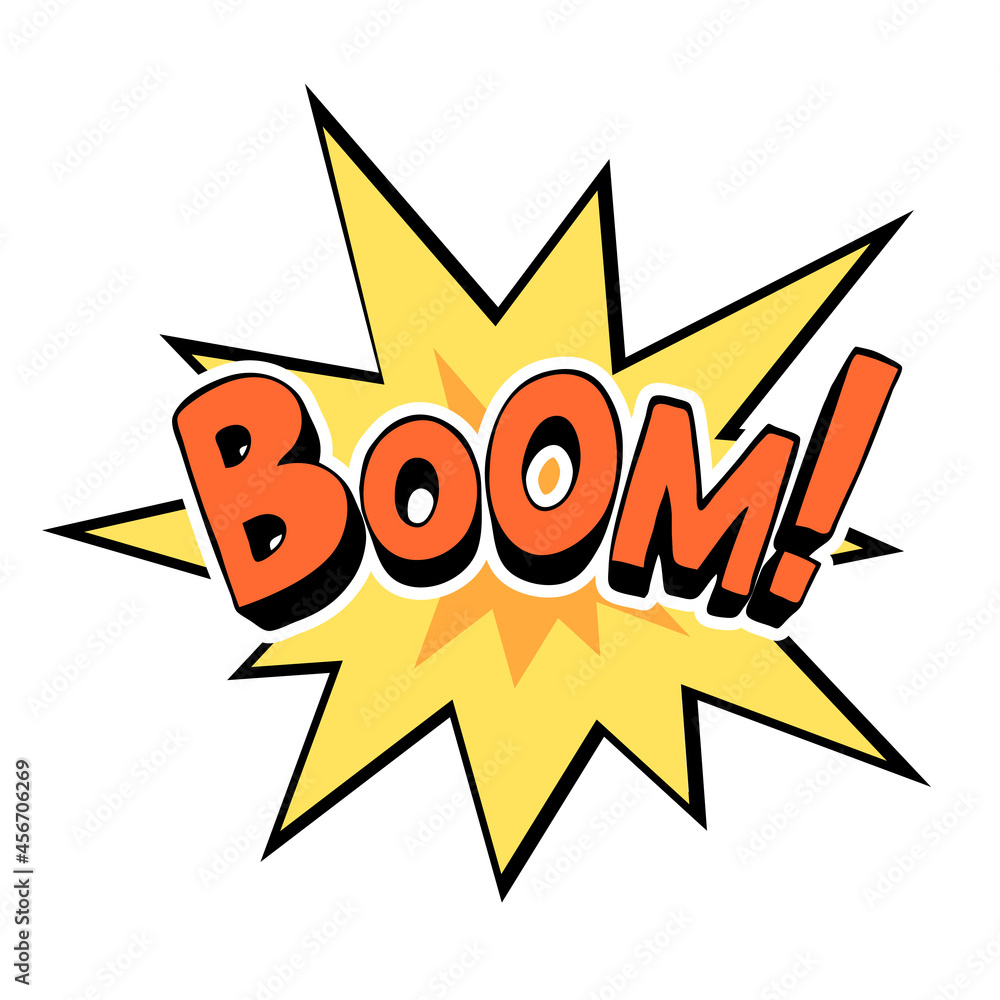 Cartoon explosion on a white background. Boom text. Vector illustration ...