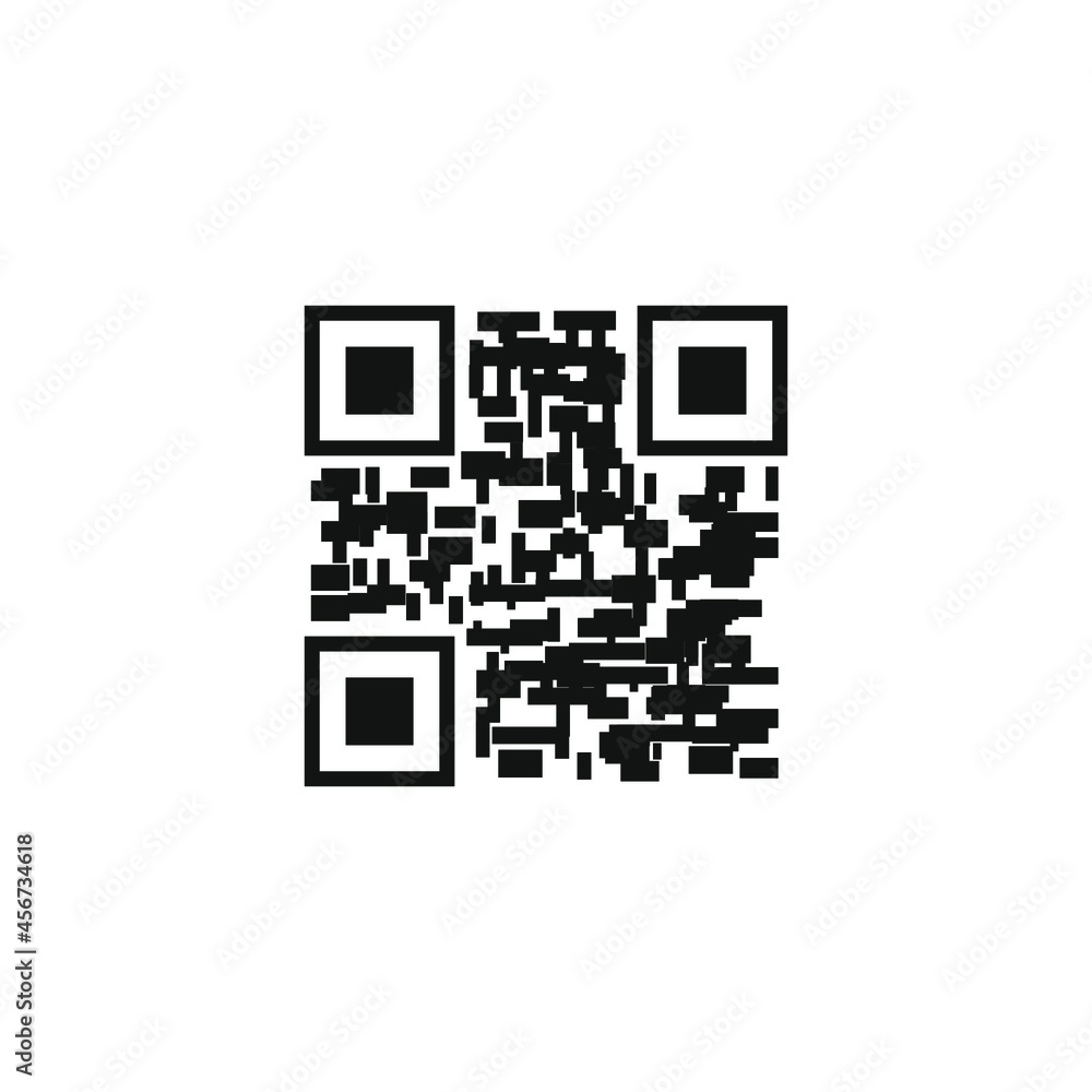 Vector QR Code Isolated on White Background, Black Lines, Code Scan ...
