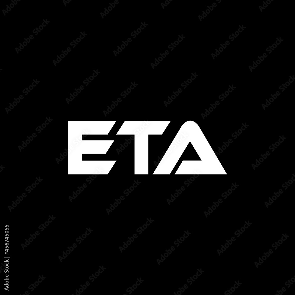 ETA letter logo design with black background in illustrator, vector ...