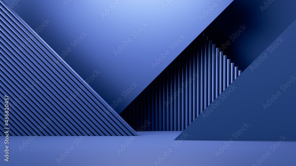 3d render, simple blue geometric background, modern minimal wallpaper ...