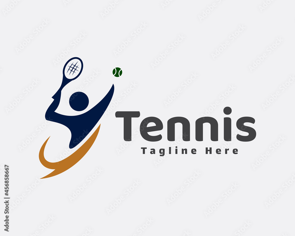 Stock-Vektorgrafik „abstract smash shoot ball player tennis logo ...