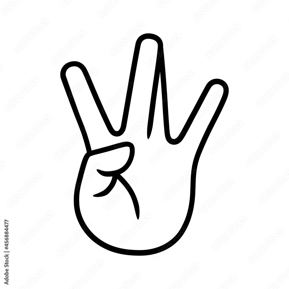 West side fingers hand sign symbol line vector icon for apps and ...