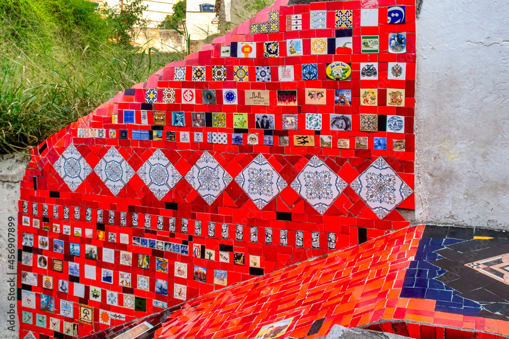 The Selaron Steps (Escadaria Selarón) in Rio de Janeiro, Brazil. The ...
