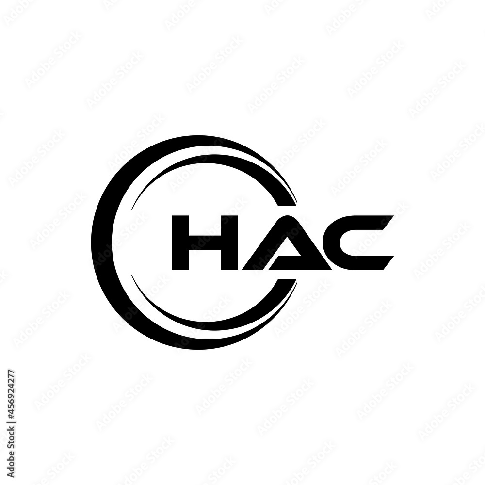 Image vectorielle Stock HAC letter logo design with white background in ...