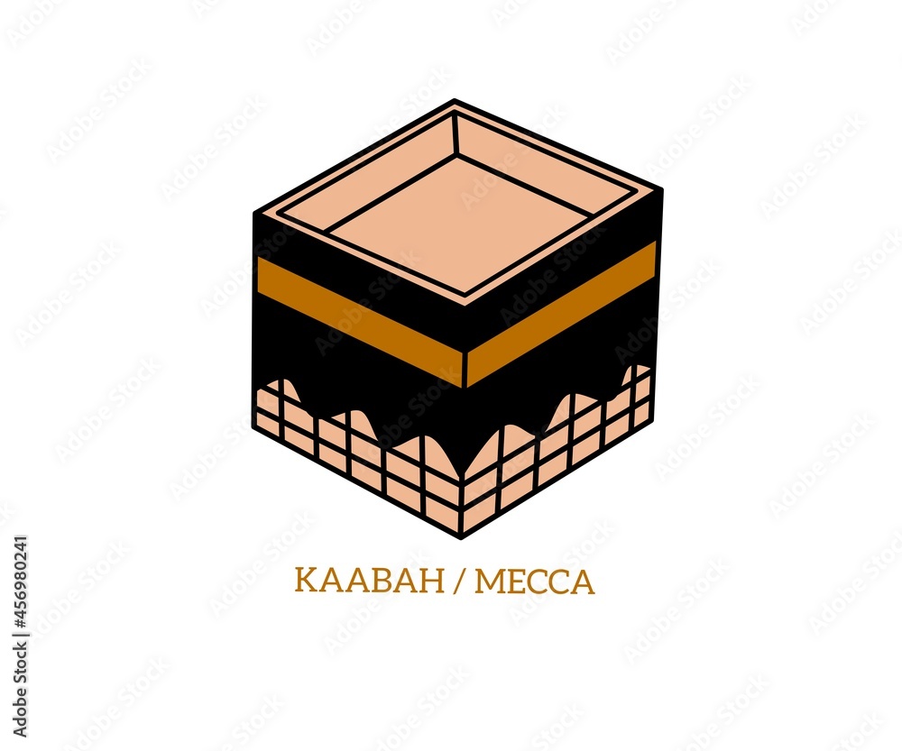 Kaaba symbol logo. The Kaaba is a building in the city of Mecca which ...