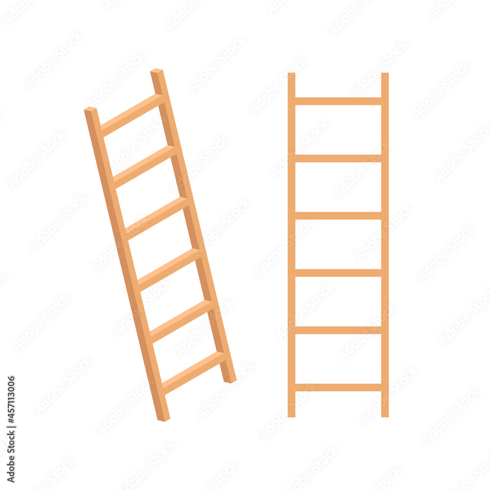 Isometric ladder stair vector staircase. Isolated ladder equipment ...