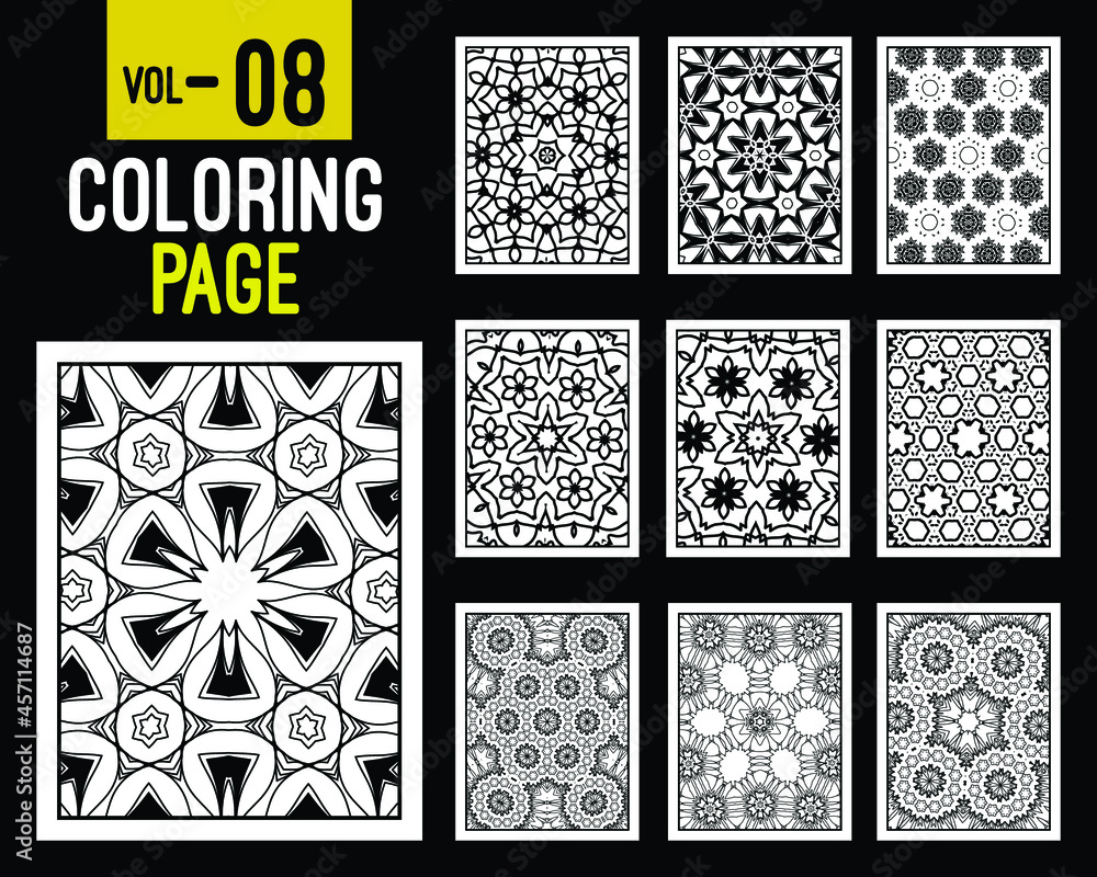 Adult coloring page bundle Stock Vector | Adobe Stock