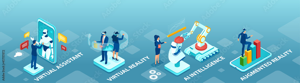 vector for AI, virtual reality, augmented reality and virtual assistant ...