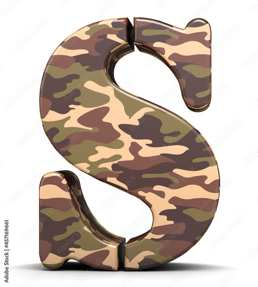 Military stencil alphabet isolated on white background. 3D illustration ...