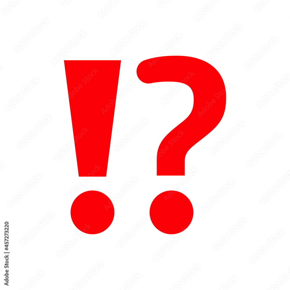 Question mark and exclamation mark red emoji vector 素材庫向量圖 | Adobe Stock