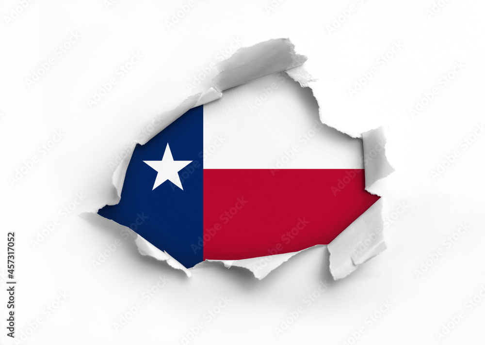 Flag of Texas underneath the ripped paper – realistic 3d rendering ...