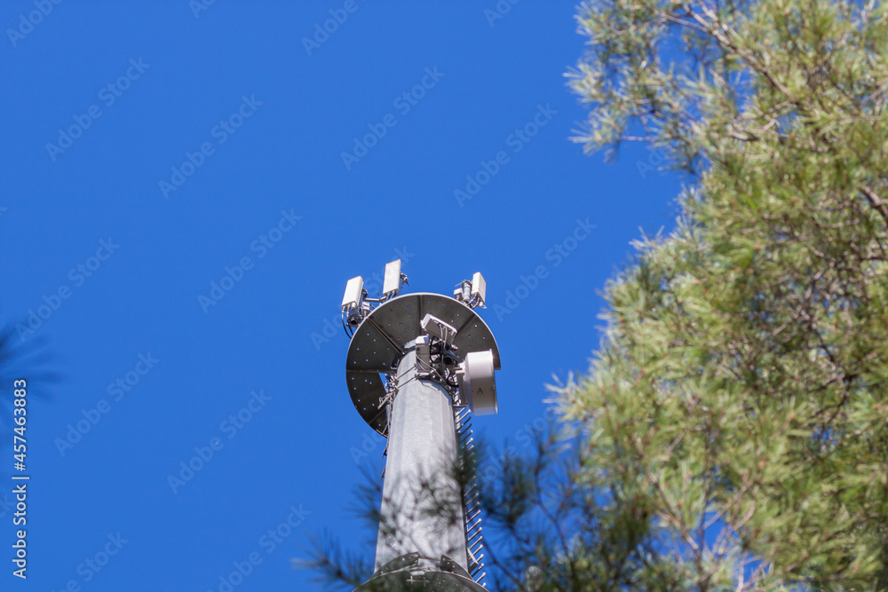 telecommunications tower of different mobile phone, radio and ...