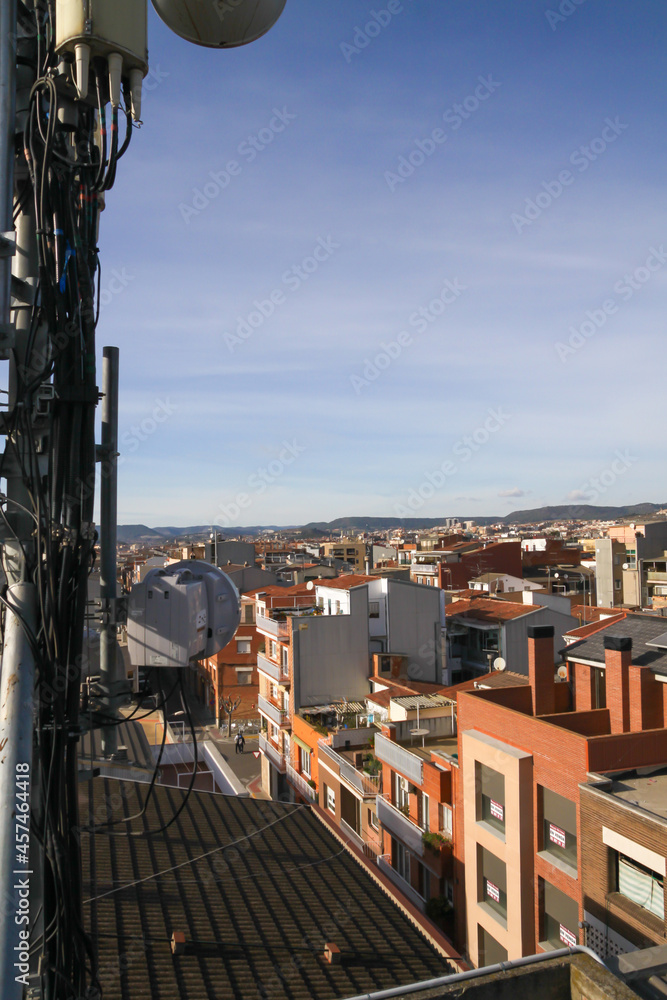 telecommunications tower of different mobile phone, radio and ...