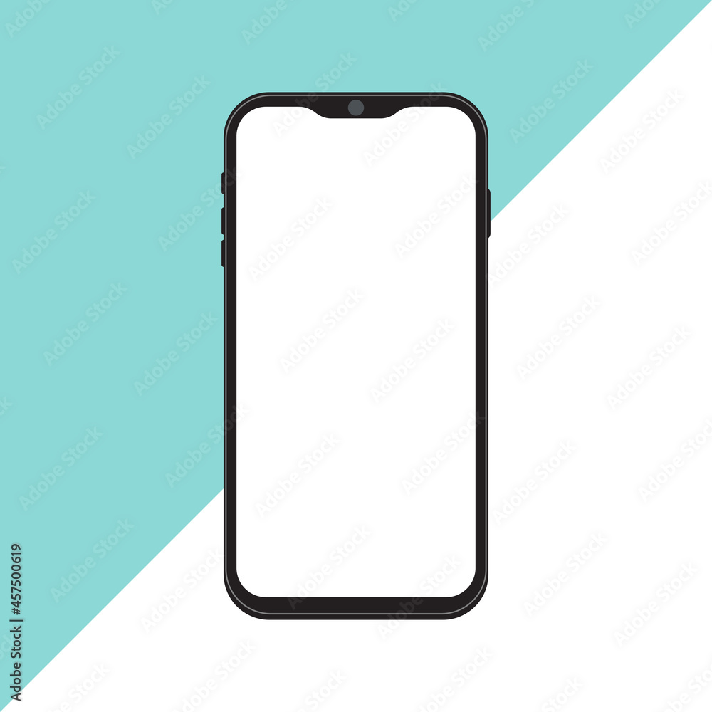 Smarphone isolated blank screen vector. Smartphone frame less blank ...