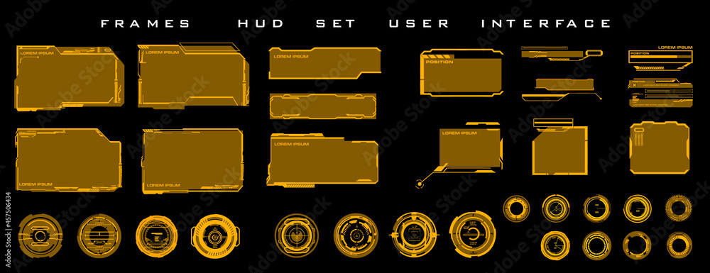 Big set futuristic HUD elements for HUD user interface. Elements for ...