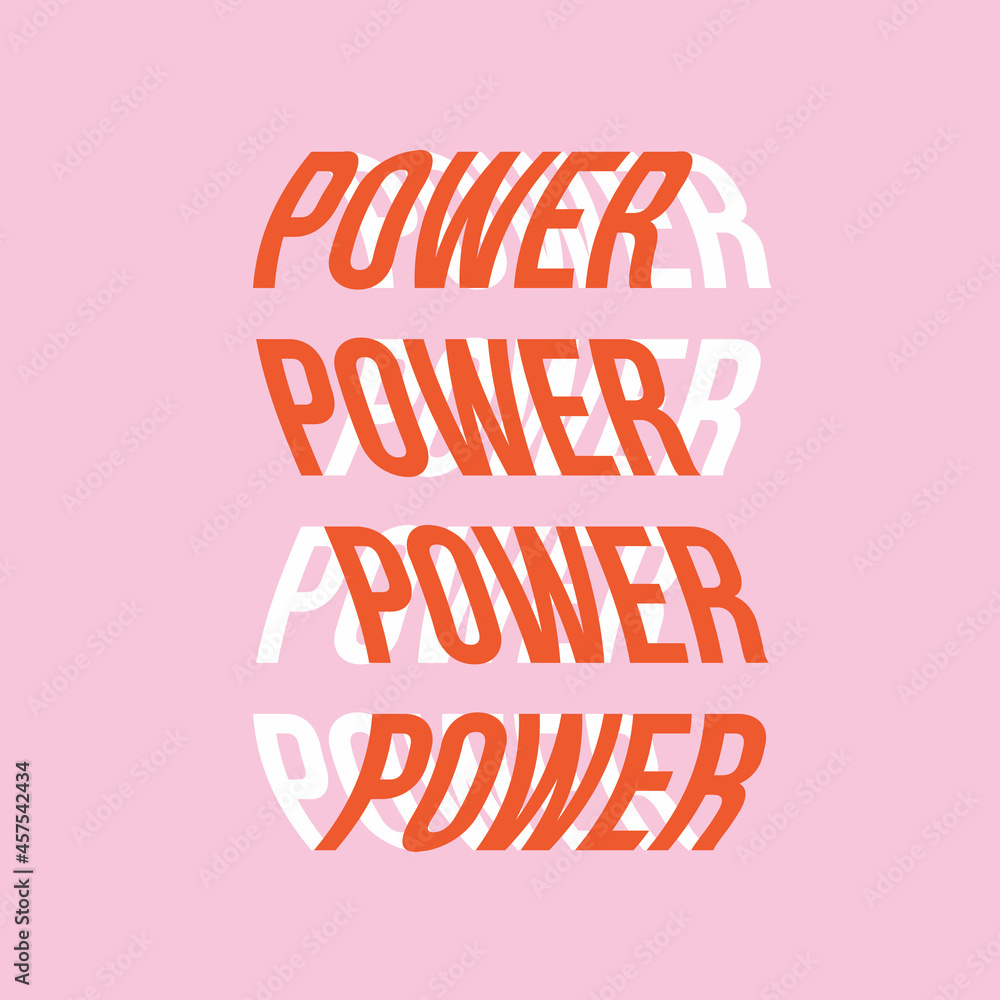 Colorful Power lettering with text effect, pink background. Trendy ...