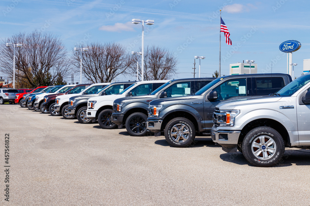 Ford F150 display at a dealership. The Ford F-150 is available in XL ...