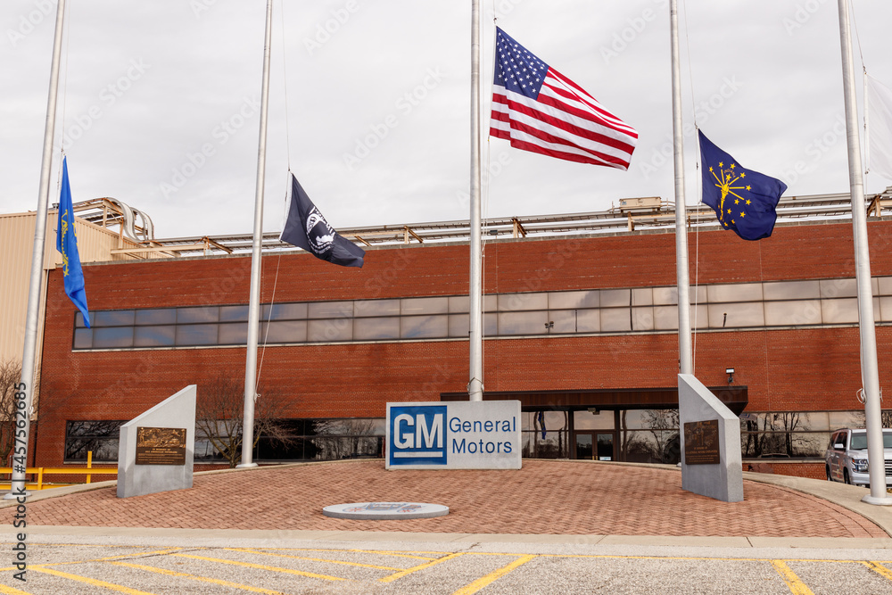 General Motors Logo and Signage at the Metal Fabricating Division. GM ...