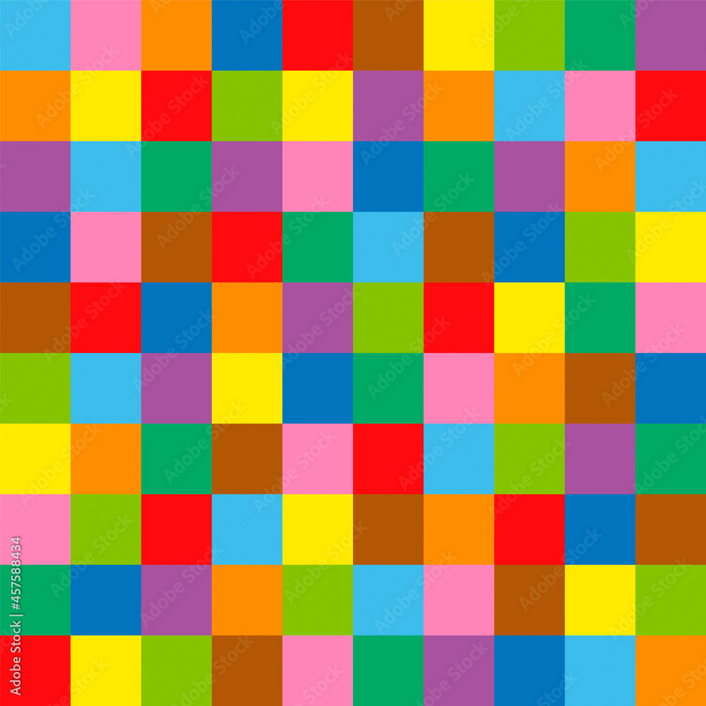 Colored square pattern background. Hundred colorful squares, seamless extendable vector ...