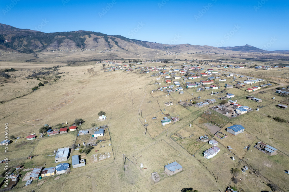 Drone images of rural villages in South Africa Stock Photo | Adobe Stock