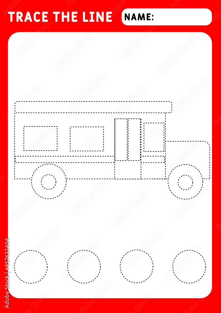 Image vectorielle Stock Funny little bus. Educational children game ...