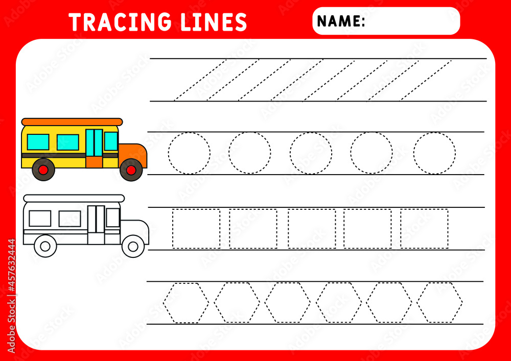 Trace line worksheet for kids. Basic writing. Working pages for ...