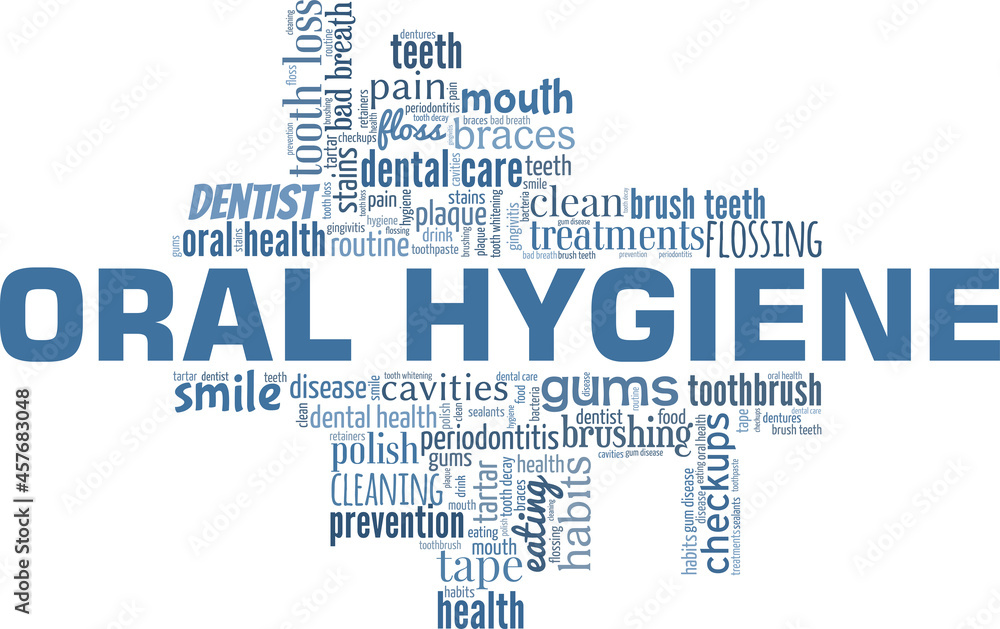 Oral Hygiene vector illustration word cloud isolated on white ...