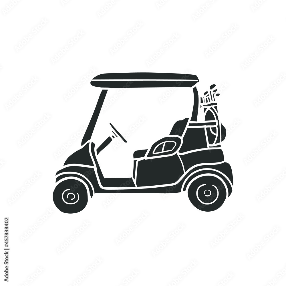 Golf Cart Icon Silhouette Illustration. Golfing Transport Vector ...