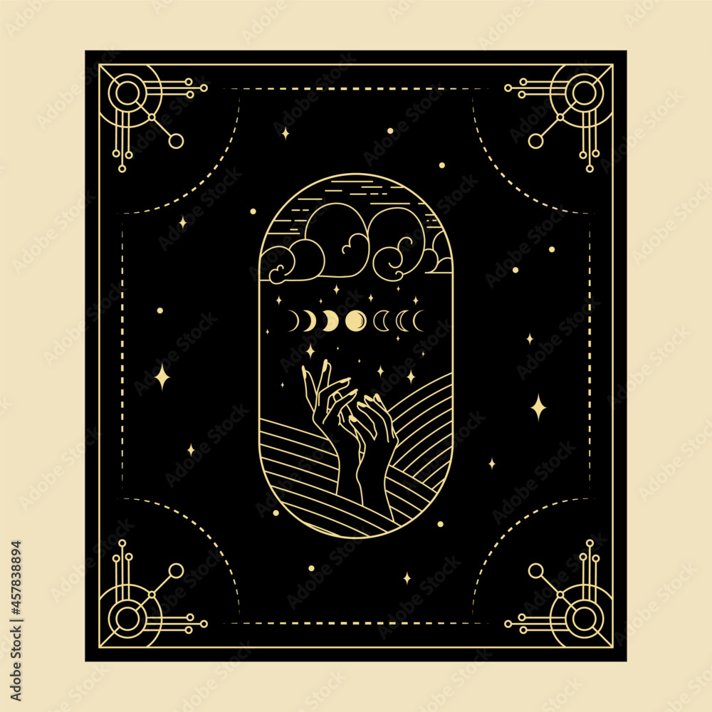 Celestial mystical tarot cards Elements of esoteric, occult, alchemical ...