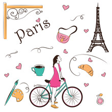 Woman French Bicycle Poster Free Stock Photo - Public Domain Pictures