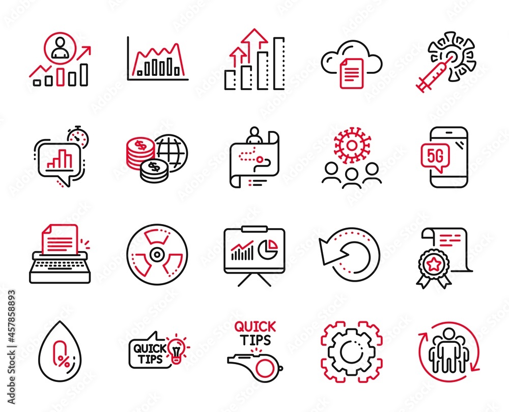 Vector Set of Science icons related to Career ladder, Analysis graph ...