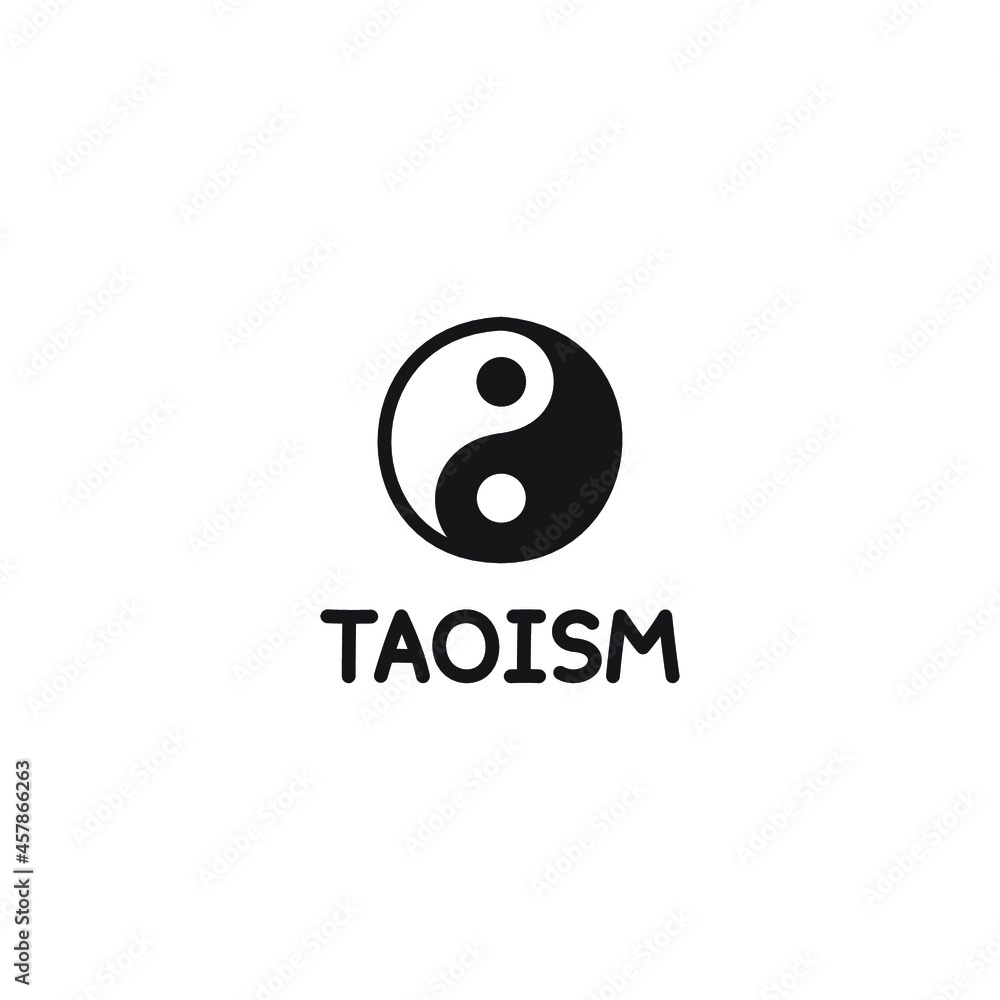 Taoism yin and yang logo kawaii doodle flat vector illustration icon Stock Vector | Adobe Stock