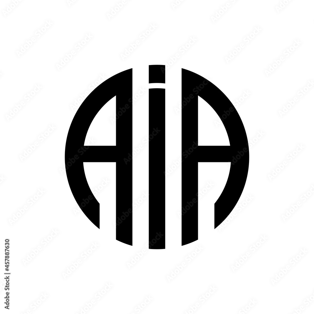 letter AIA circle shape logo design vector Stock Vector | Adobe Stock