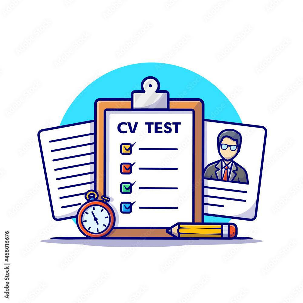 Curriculum Vitae Cartoon Vector Icon Illustration. People Business Icon ...