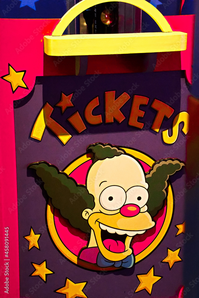 Los Angeles.CA/USA - Oct 29,2018 : "Krustyland The Simpsons Ride" , the ...