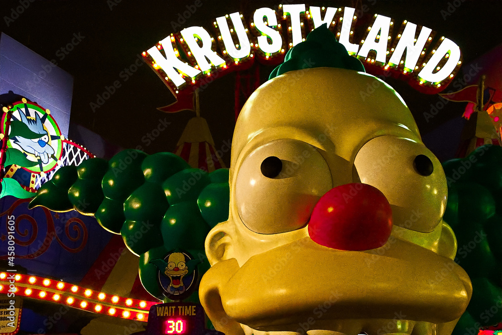 Los Angeles.CA/USA - Oct 29,2018 : "Krustyland The Simpsons Ride" , the ...