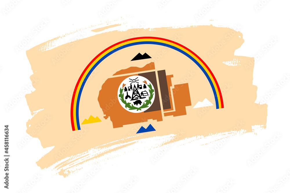 Flag of the Navajo, USA. Navaho banner brush concept. Horizontal vector ...