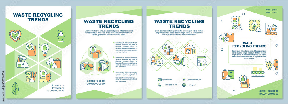 Waste recycling trends brochure template. Waste management problem ...