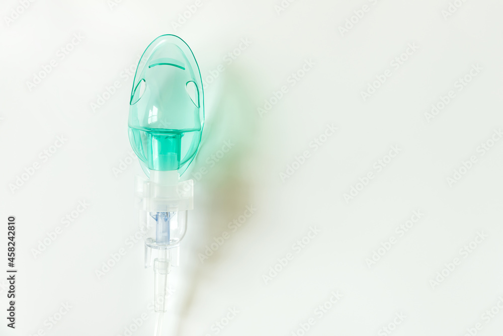 Medical oxygen mask isolated on white background. Medical inhaler ...