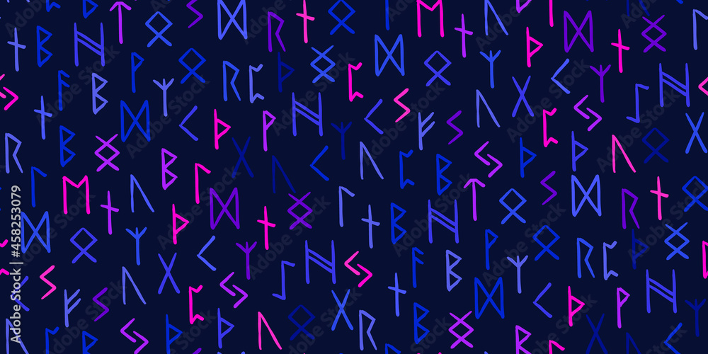 Runes seamless ethnic pattern. Runic alphabet, Futhark. Ancient norse ...