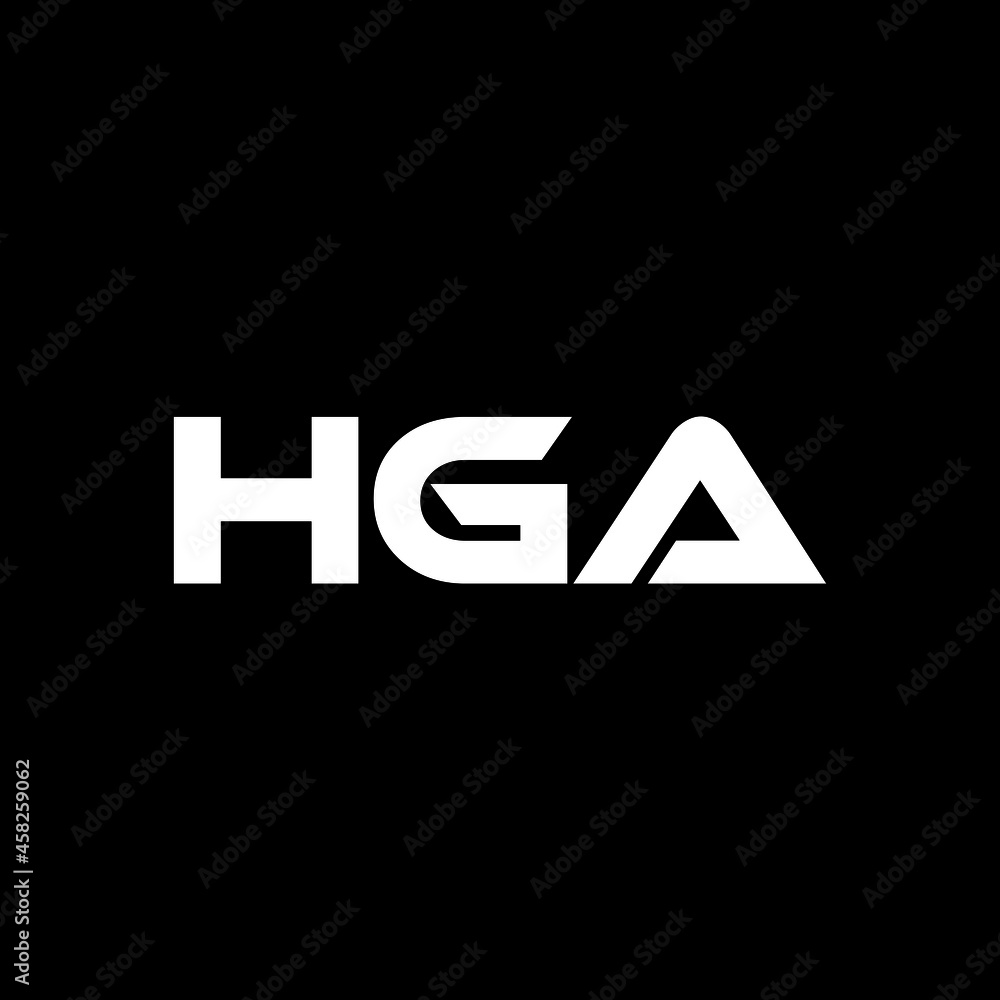 HGA letter logo design with black background in illustrator, vector ...