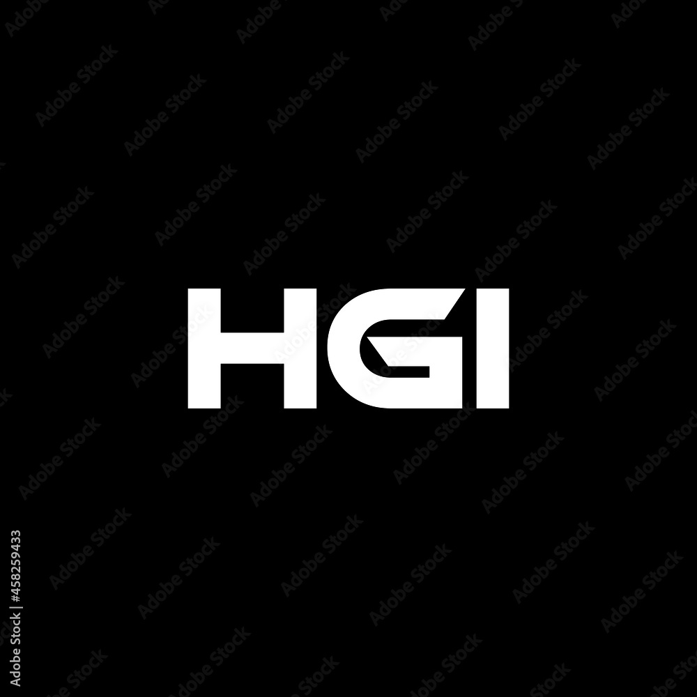 HGI letter logo design with black background in illustrator, vector ...