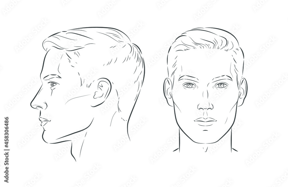 Front Side Face Sketch