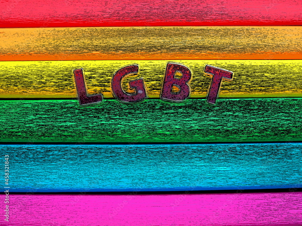 Ilustración de Stock Abbreviation LGBT, letter text. Purple LGBT ...